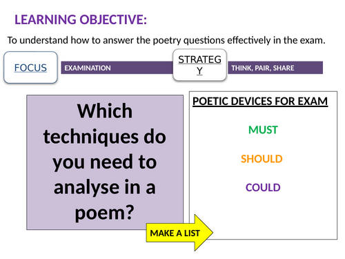 EDEXCEL IGCSE POETRY REVISION & EXAM SKILLS | Teaching Resources