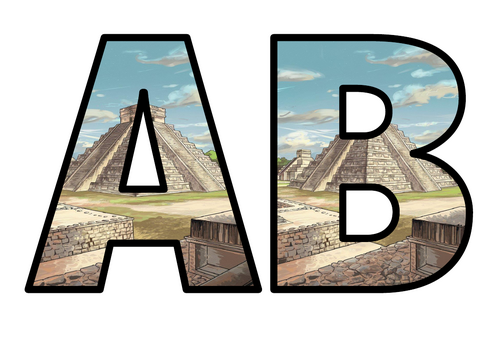 Machu Picchu Drawing Lettering Set Display Title Letters Numbers Signs ...