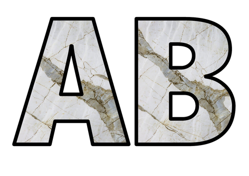 Marble Texture Rock Stone Lettering Set Display Title Letters Numbers ...
