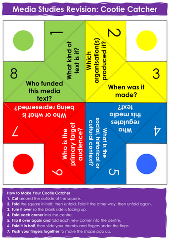 Revision Fortune Teller | Cootie Catcher Printable | Editable Study Aid ...