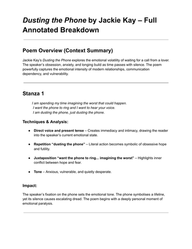 Dusting the Phone - EDUQAS poetry anthology (first assessment 2027 ...