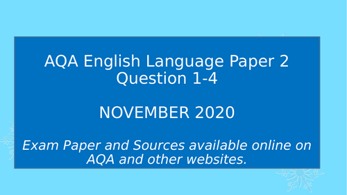 AQA English Language Paper 2 Unit | Teaching Resources