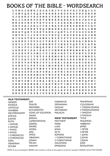 BOOKS OF THE BIBLE - WORD PUZZLE COLLECTION | Teaching Resources