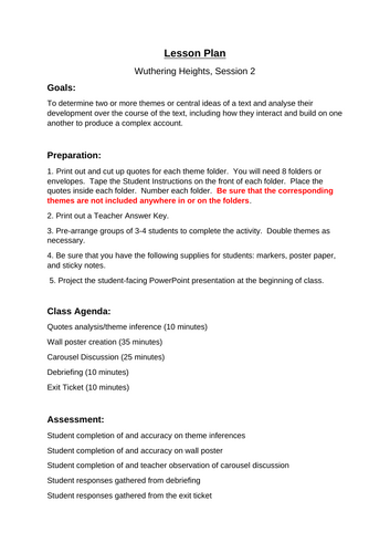 Wuthering Heights: Themes and Language Devices | Teaching Resources