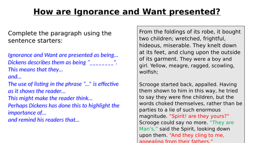 A Christmas Carol: How are Ignorance and Want presented? | Teaching ...
