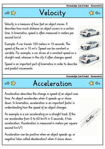 Kinematics | Physics | Motion, Velocity & Acceleration | Teaching Resources