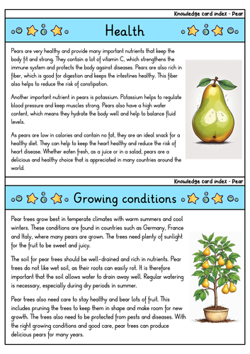 Pear | Biology | Temperate Fruit & Juicy Nutrition | Teaching Resources