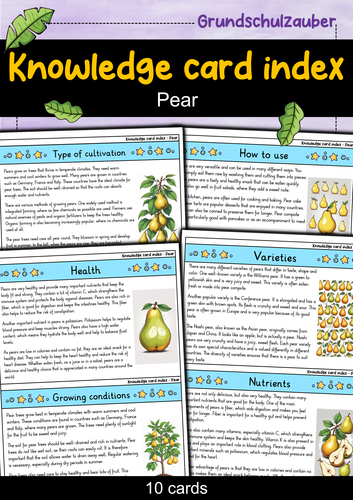 Pear | Biology | Temperate Fruit & Juicy Nutrition | Teaching Resources