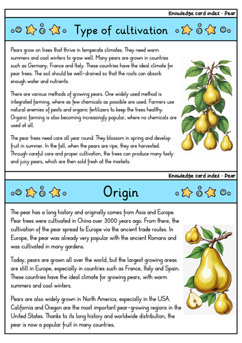 Pear | Biology | Temperate Fruit & Juicy Nutrition | Teaching Resources