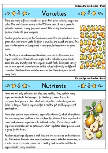 Pear | Biology | Temperate Fruit & Juicy Nutrition | Teaching Resources