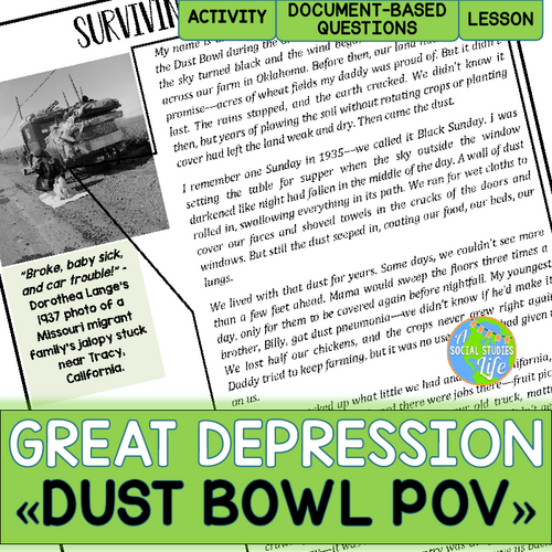 Dust Bowl Great Depression POV | Teaching Resources