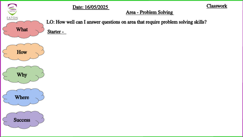 Area of Rectangles - Problem Solving | Teaching Resources