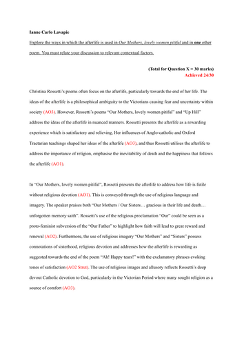 Edexcel A Level English Literature Essays | Teaching Resources