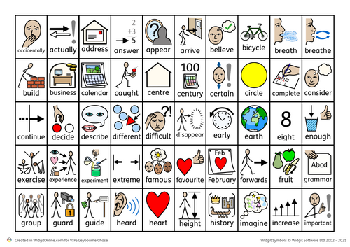 Widgit Common Exception Words Mat - Year 3 & 4 | Teaching Resources