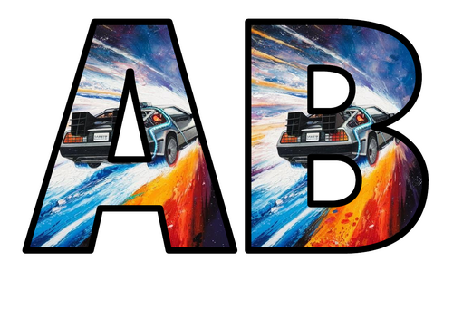 Back to the Future Movie Lettering Set Display Title Letters Numbers ...
