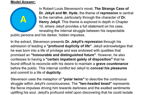 AQA GCSE English Literature - Dr Jekyll and Mr Hyde - 6 Practice ...