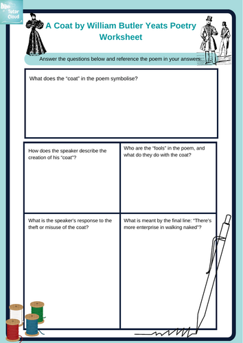 William Butler Yeats Poetry Worksheets Bundle | Teaching Resources