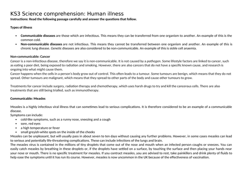 Year 8 Biology - Comprehension Bundle | Teaching Resources