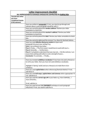 KS3 Letter writing - Sherlock Holmes | Teaching Resources