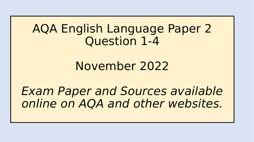AQA English Language Paper 2 Unit | Teaching Resources