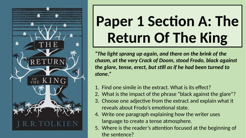 AQA English Language Paper 1 Section A - Return Of The King (LOTR ...