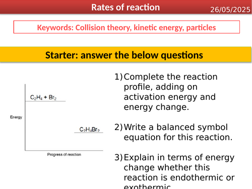 GCSE chemistry - Rates of reaction bundle | Teaching Resources