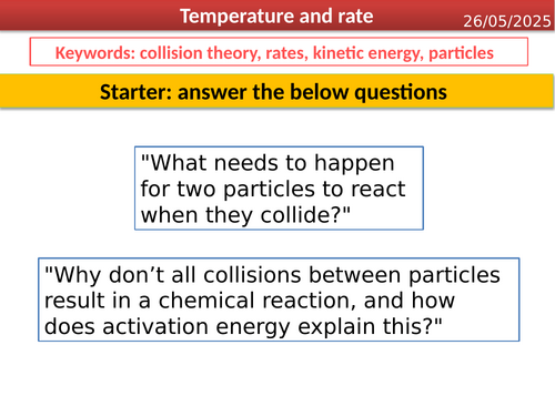 GCSE chemistry - Rates of reaction bundle | Teaching Resources