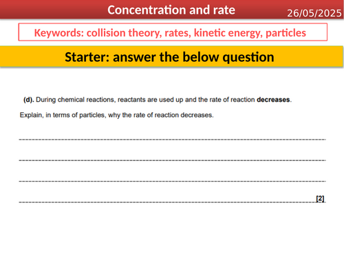 GCSE chemistry - Rates of reaction bundle | Teaching Resources
