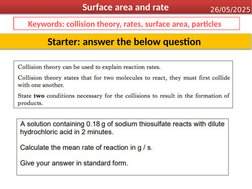 GCSE chemistry - Rates of reaction bundle | Teaching Resources