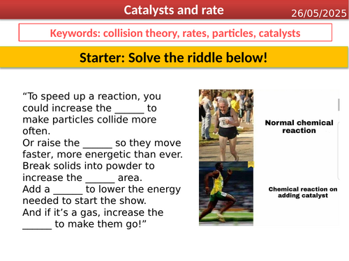 GCSE chemistry - Rates of reaction bundle | Teaching Resources