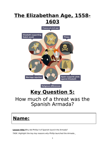 WJEC/EDUQAS: GCSE History - Elizabeth 1558-1603 Booklets | Teaching ...