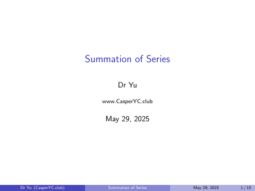 CAIE 9231 Further Pure - Summation_of_Series | Teaching Resources