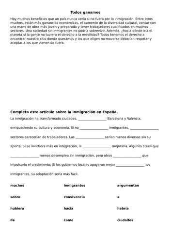A-Level AQA 7.1 - La inmigración en España | Teaching Resources