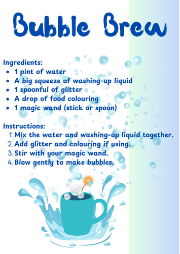 EYFS water play recipes | Teaching Resources