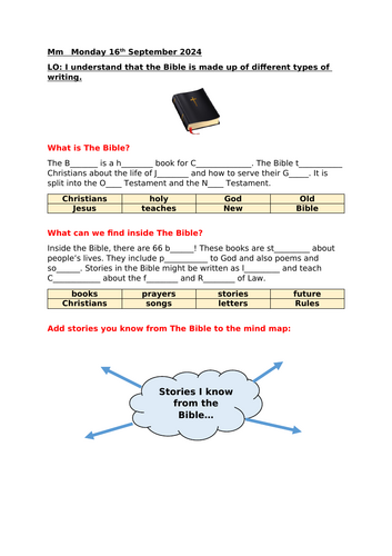KS1 RE- Christianity/how the Bible is important | Teaching Resources