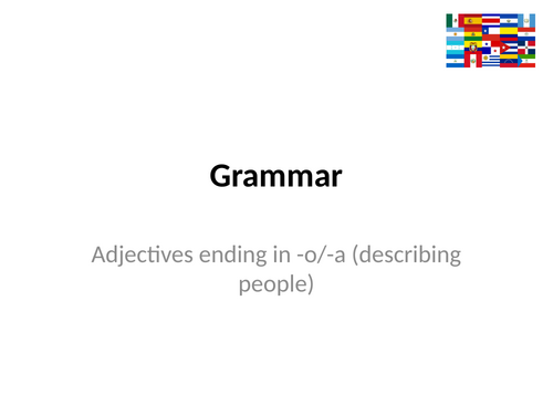 Adjectives Ending in -o/-a (Soy + Adjective) | Teaching Resources