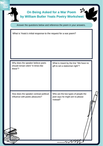William Butler Yeats Poetry Worksheets Bundle | Teaching Resources
