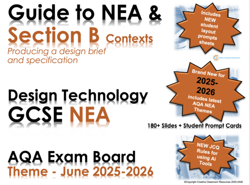 *NEW* GCSE DT NEA AQA Guide to Section B – Design Brief/Client Needs ...