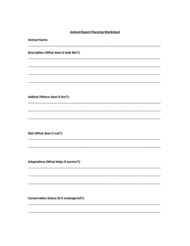 Non-Fiction - Creative Writing, Animal Report | Teaching Resources