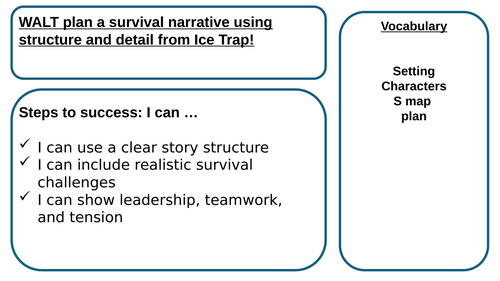 Y6 Ice Trap Narrative Unit | Teaching Resources