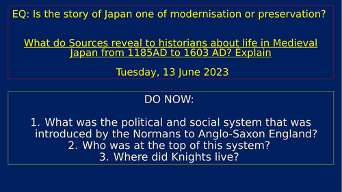 Japan through time: Change and Continuity Enquiry | Teaching Resources