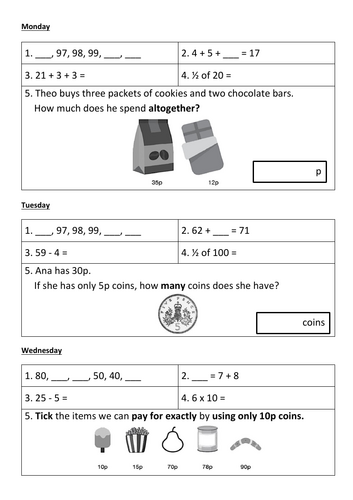 Year 2 Morning Maths Starters (39 weeks) | Teaching Resources