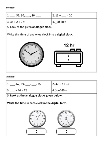 Year 2 Morning Maths Starters (39 weeks) | Teaching Resources