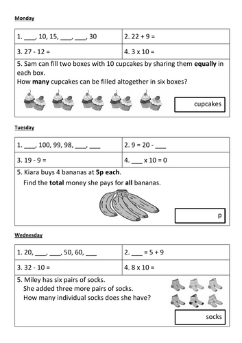 Year 2 Morning Maths Starters (39 weeks) | Teaching Resources