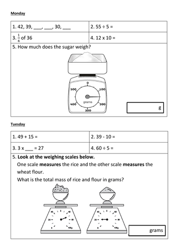 Year 2 Morning Maths Starters (39 weeks) | Teaching Resources