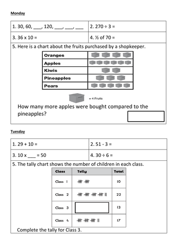 Year 2 Morning Maths Starters (39 weeks) | Teaching Resources