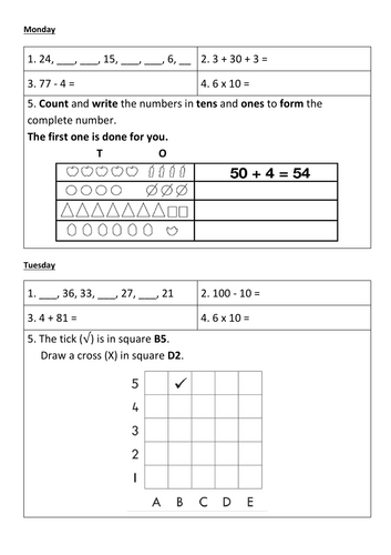 Year 2 Morning Maths Starters (39 weeks) | Teaching Resources