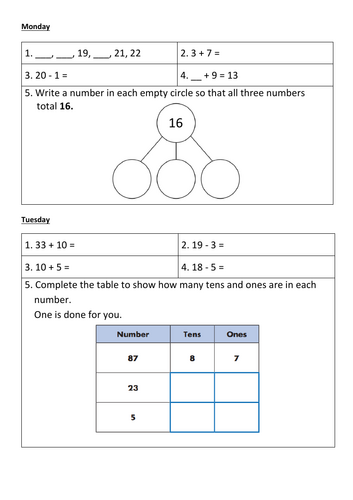 Year 2 Morning Maths Starters (39 weeks) | Teaching Resources