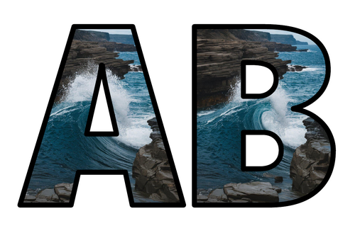 Coastal Erosion Rocks Ocean Sea Beach Lettering Set Display Title ...