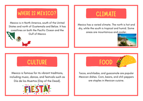 North America: Mexico - Flashcards | Teaching Resources